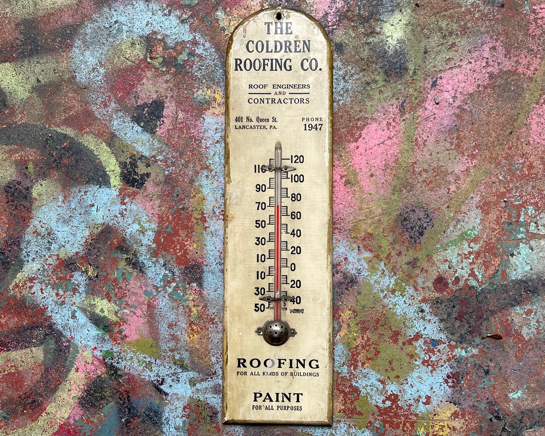 Lancaster Pennsylvania Advertising Thermometer, THE COLDREN ROOFING Co ...