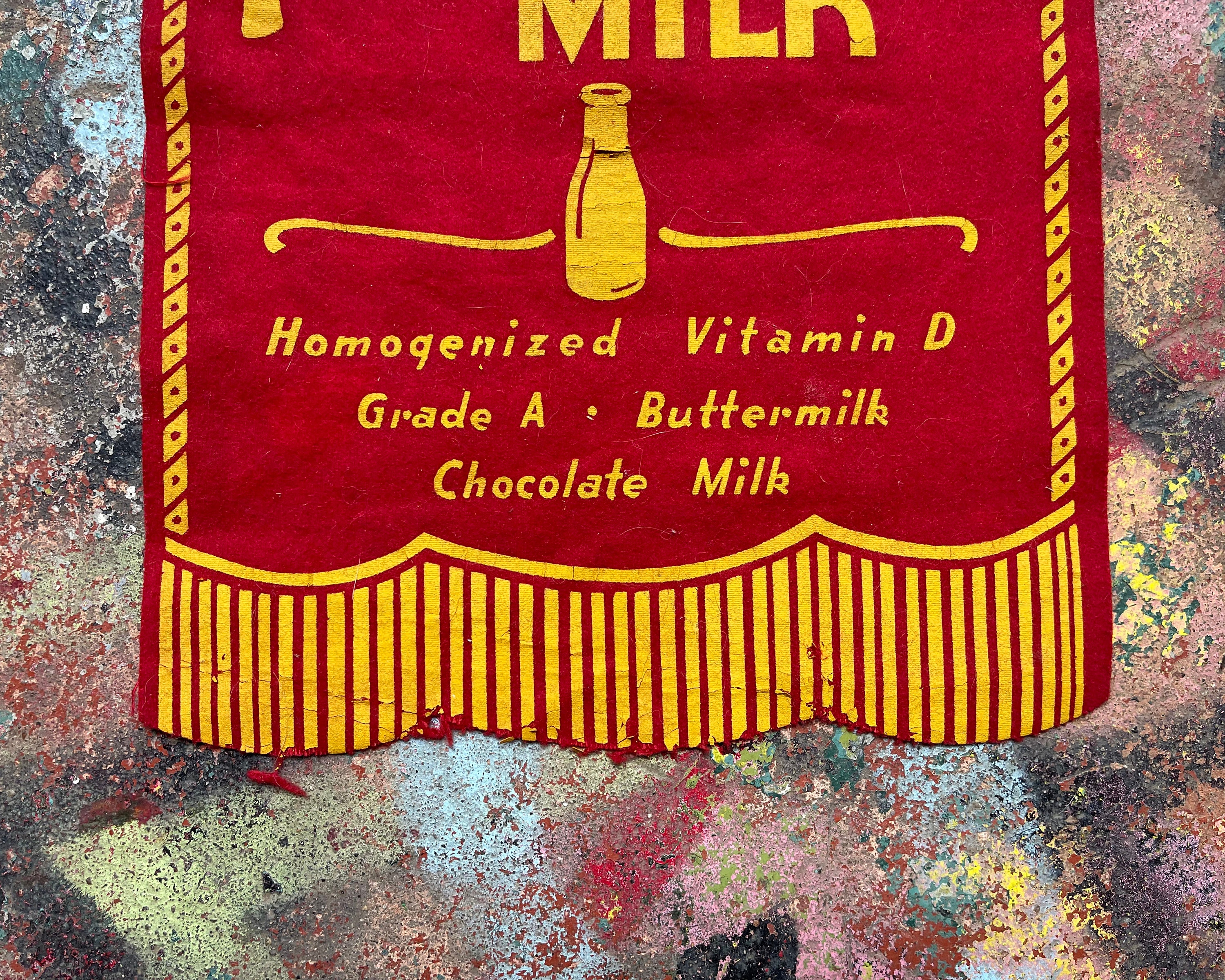 Purvin's Milk Felt Pennant: Wilkes Barre PA Dairy Advertising Sign - Etsy