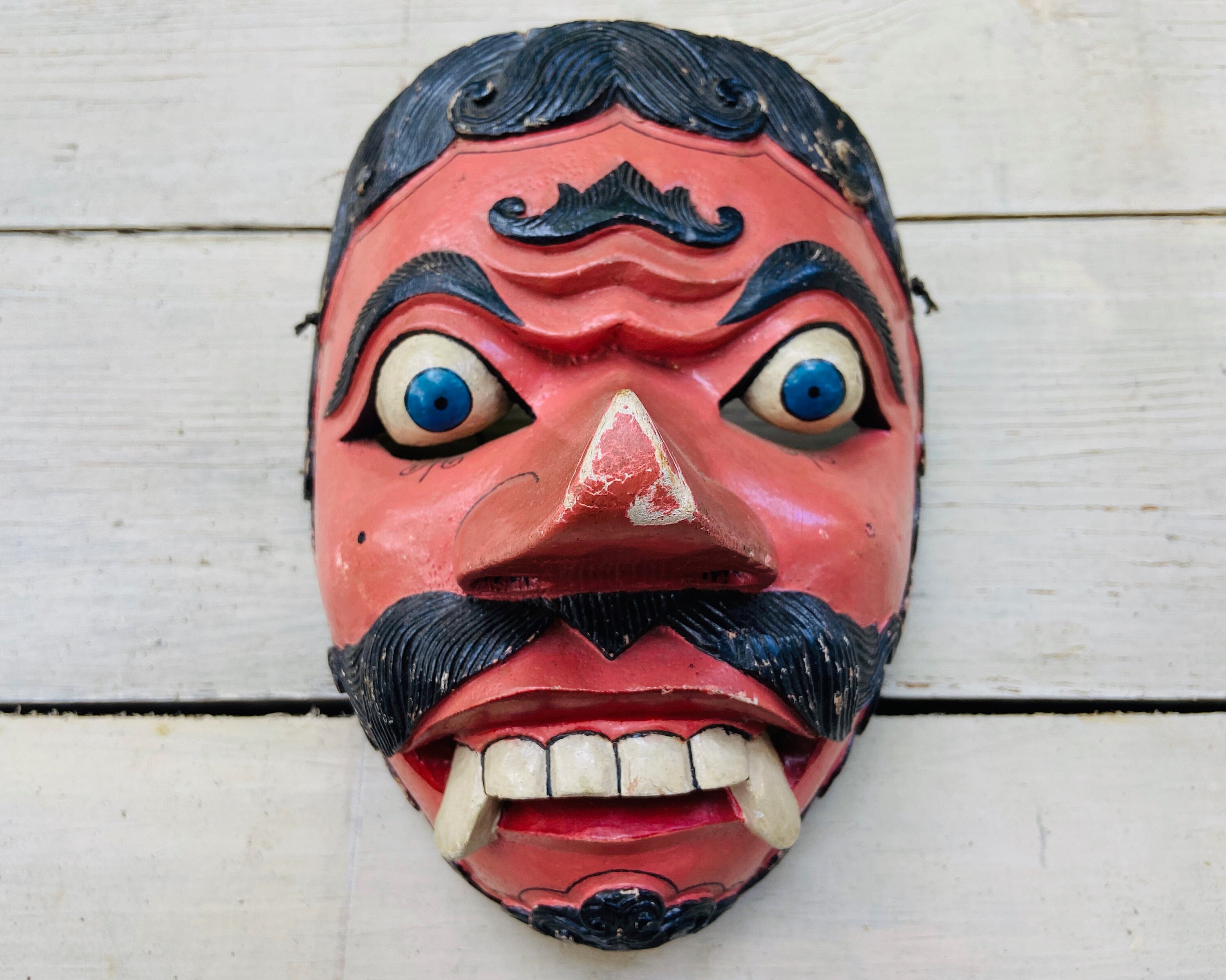 Vintage Devil Mask Antique Costume Carved Mask Wooden Mask - Etsy