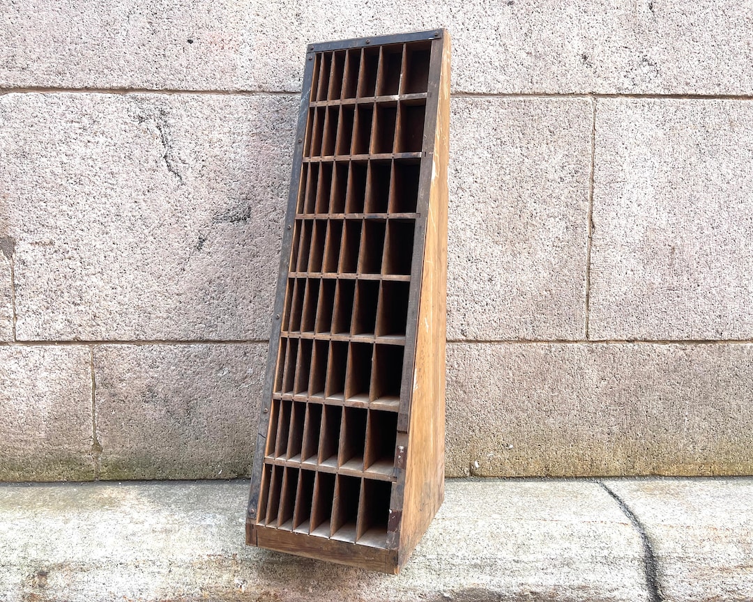 Antique Thompson Printers Cabinet Stand up Typeset Printing Block ...