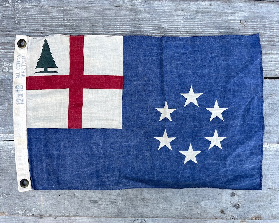 Bunker Hill Flag of New England, Pine Tree Flag, Maritime Nautical ...