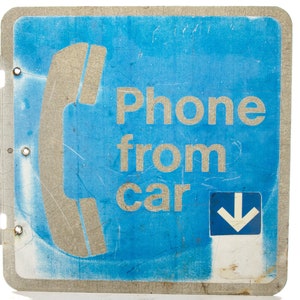 Vintage Metal Sign From Pay Phone Booth, Flange Sign, Pay Phone, Old ...