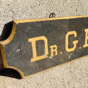 Antique Wooden Smaltz Paint Sign Dr. G. F. PECK 1800s Gold Leaf Gilt ...