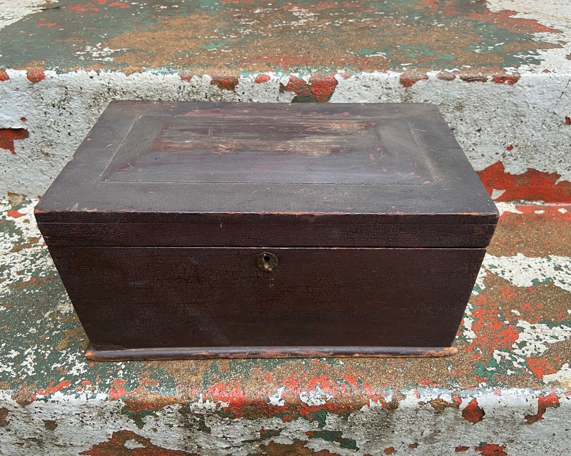 Antique Wooden Box Wood Chest Table Box Antique Document | Etsy