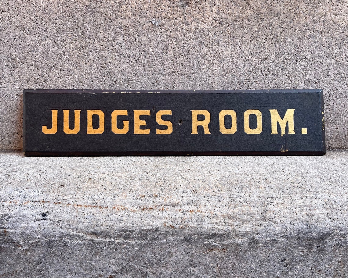 Judges Room Antique Sign Old Paint Wood Sign Saratoga County | Etsy