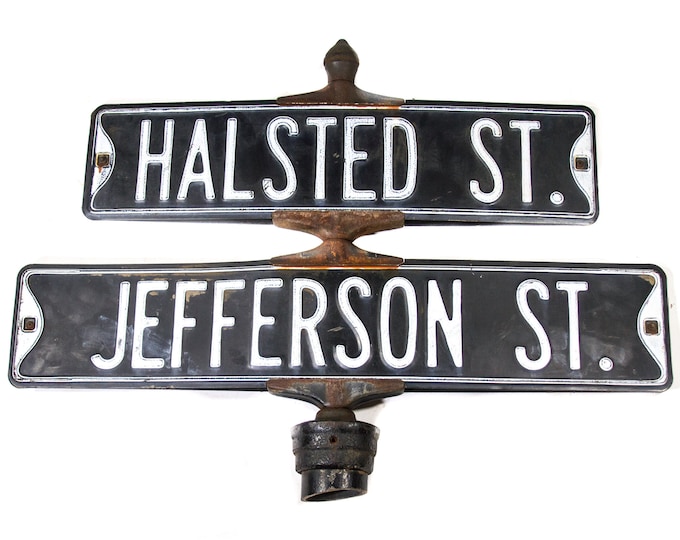 Vintage Street Sign, Cross Street Sign, Large Industrial Sign, Road ...