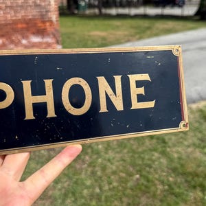 Antique Telephone Sign, Brass Sign, Telephone Booth Sign, Telephone ...