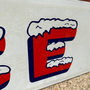 Vintage ICE Sign, General Store Ice Sign, FROZEN Ice Advertising, Metal ...