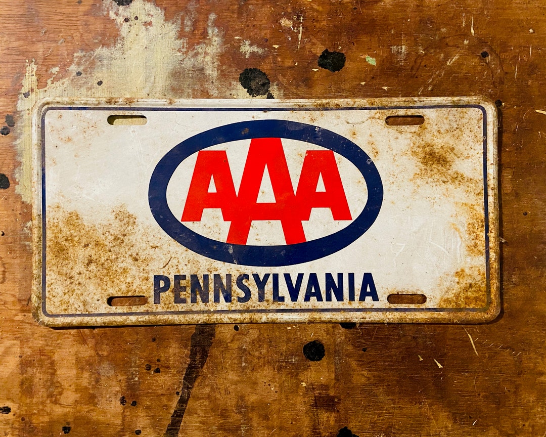Vintage AAA License Plate Pennsylvania License Plate Old Sign Wall ...