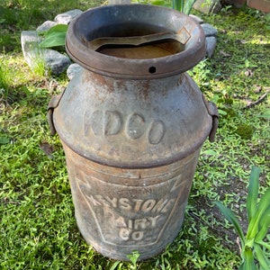 Antique KEYSTONE Dairy Milk Can: Farmhouse Yard Art, Western Maryland ...
