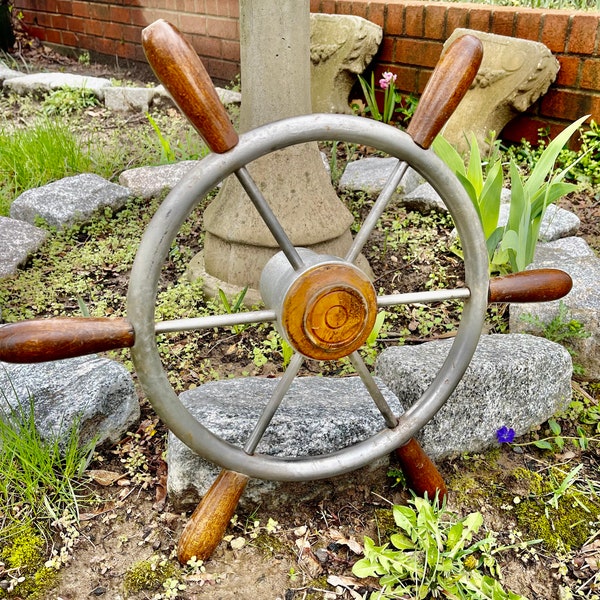 Antique Ships Wooden Steering Wheel - Etsy