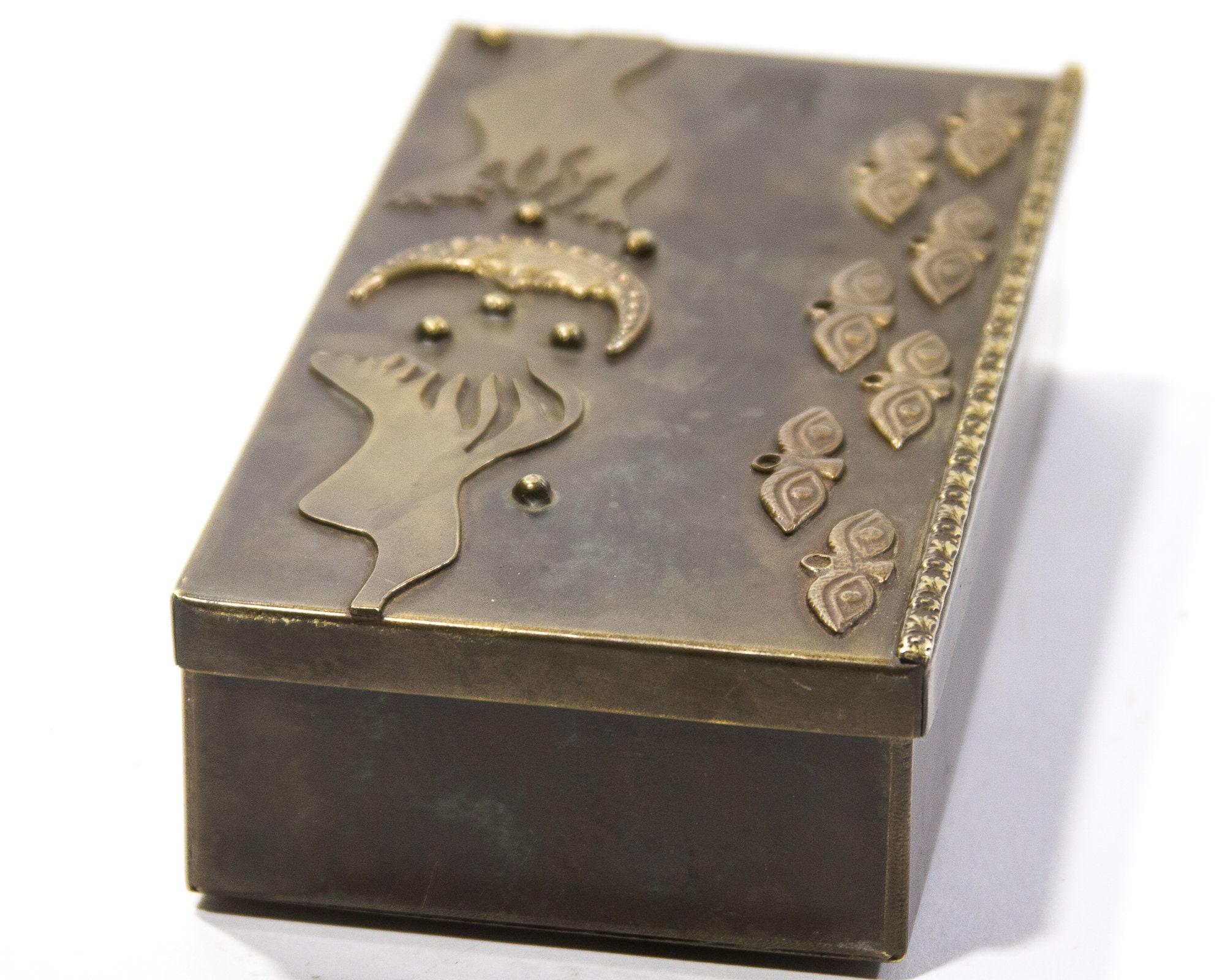 Vintage Bronze Box with Lid ART DECO Art Nouveau Signed Jorge | Etsy