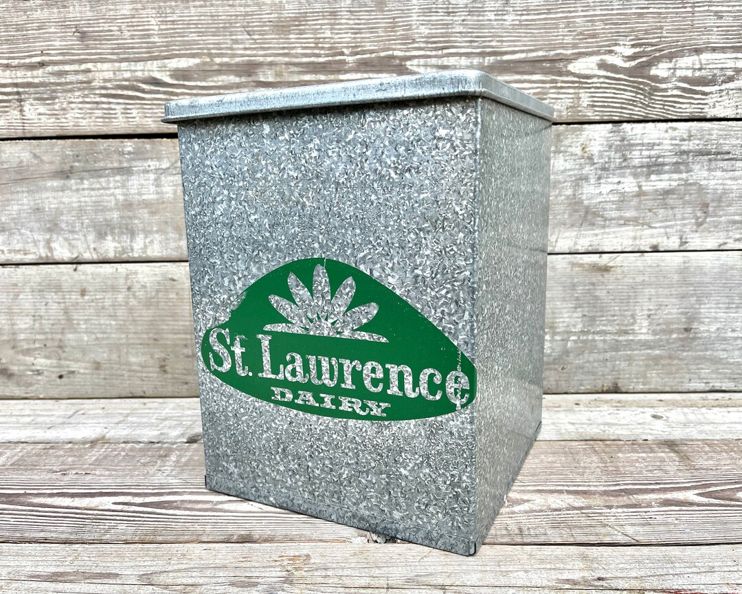 Vintage Galvanized Milk Box Antique Milk Box St Lawrence Dairy Reading ...