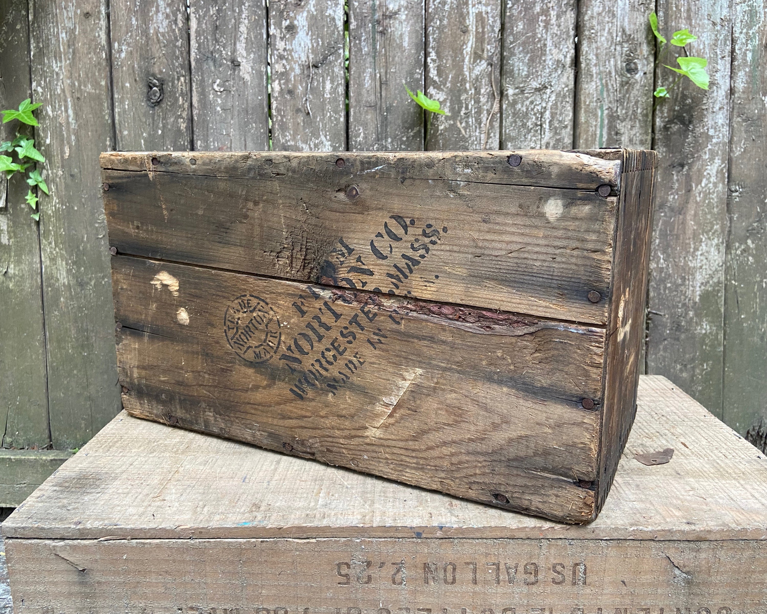 Antique Wooden Crate from the First Grinding Wheel Worcester | Etsy