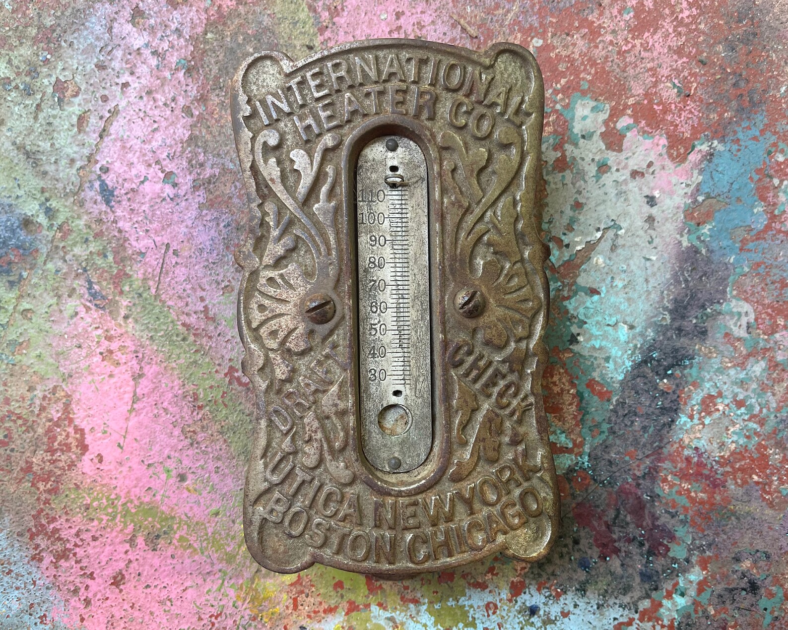 Antique Cast Iron Advertising Thermometer International Heater - Etsy