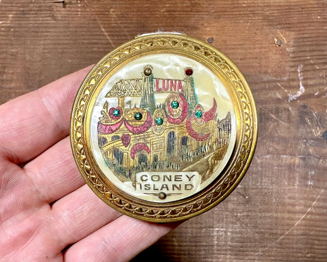 Coney Island Luna Park Powder Compact, RARE Early 1900s Brooklyn NEW ...