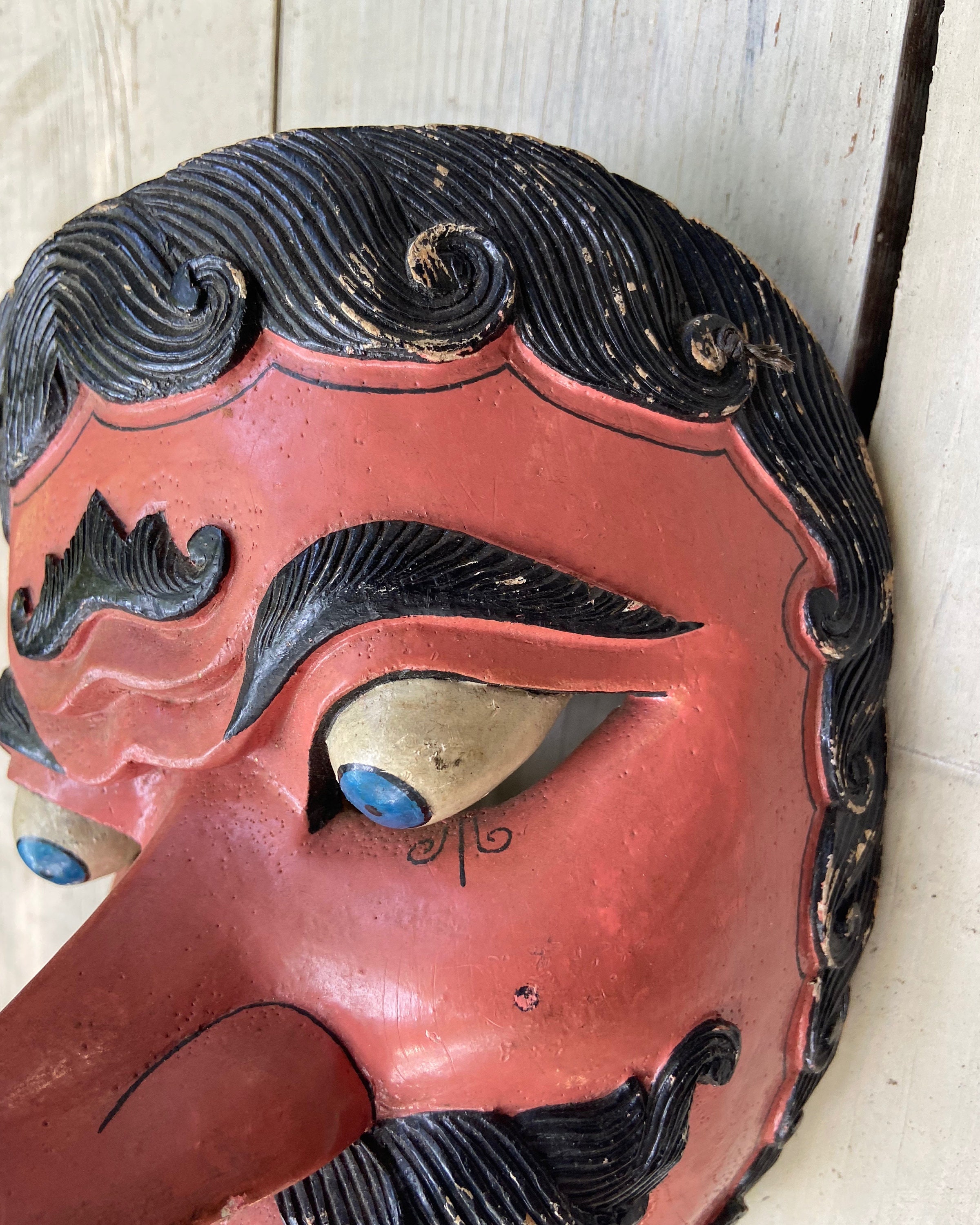 Vintage Devil Mask Antique Costume Carved Mask Wooden Mask - Etsy