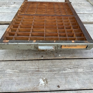 Printers Tray Vintage Printing Typeset Drawer Wooden Shadow Box Crate ...