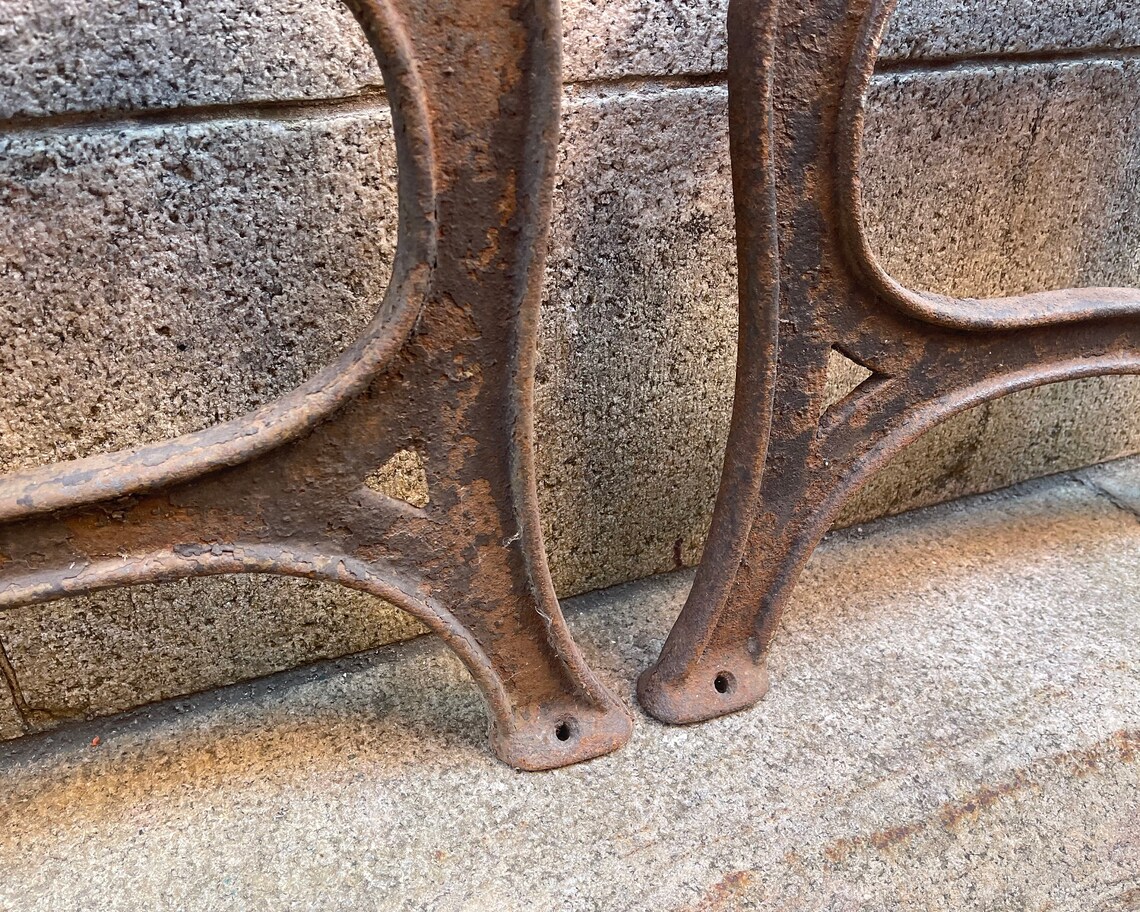Antique Cast Iron Bench Legs Train Station Bench Ends Large - Etsy