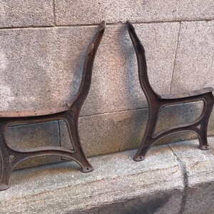 Antique Cast Iron Bench Legs, Train Station Bench Ends, Large Heavy ...