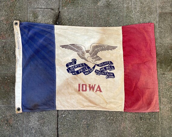 Vintage Iowa State Flag Early State Flag Eagle Flag - Etsy