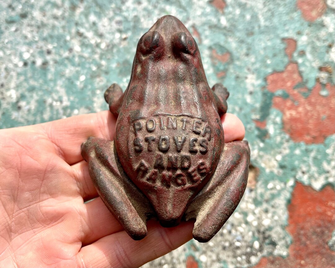 Antique Cast Iron Frog Box: Pointer Stoves Advertising Match Safe - Etsy