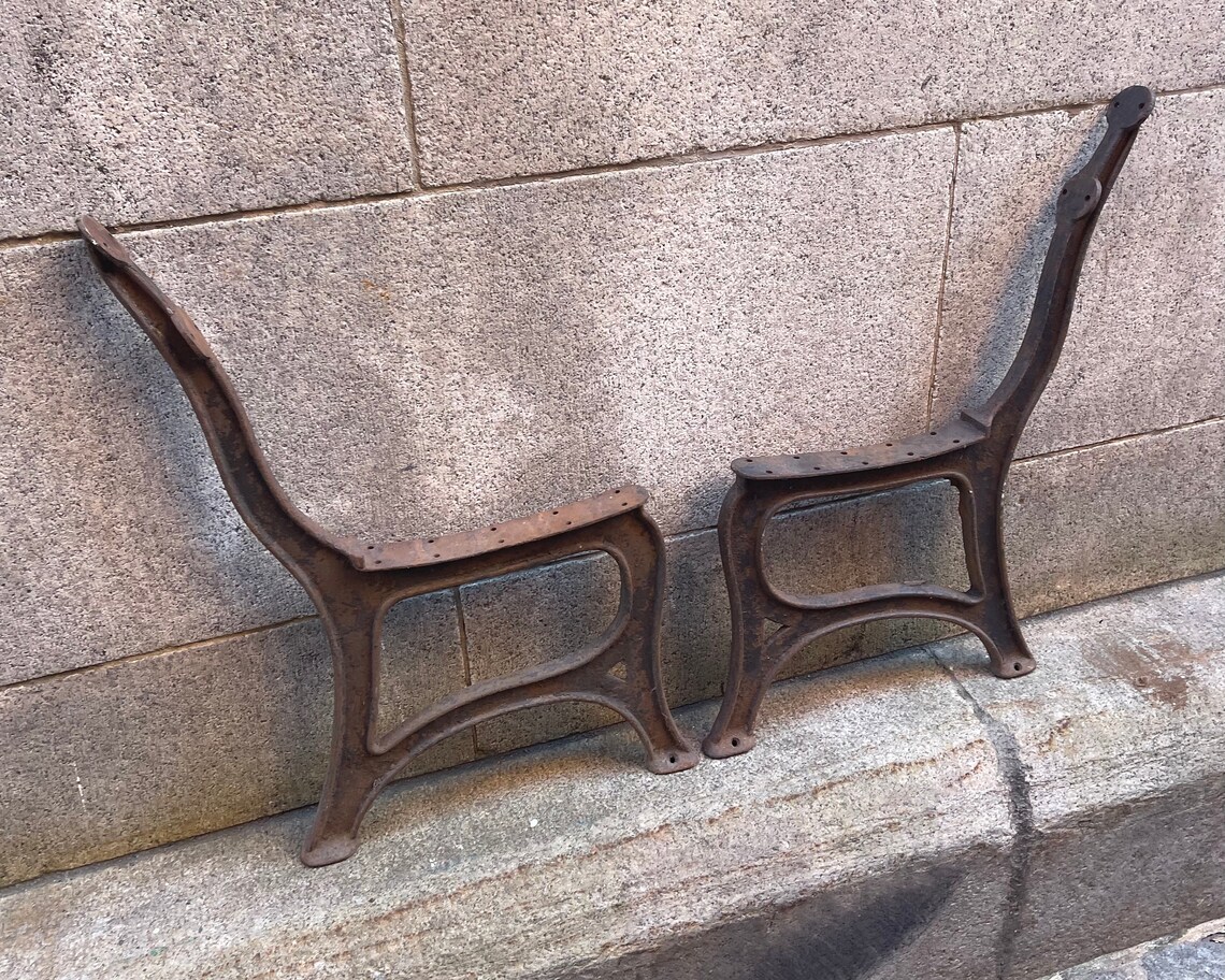 Antique Cast Iron Bench Legs Train Station Bench Ends Large - Etsy