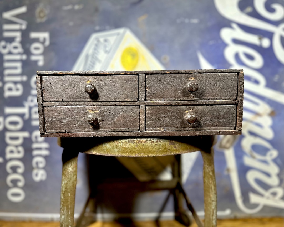 Antique Advertising Box Cabinet: Folk Art Americana Storage Cubby - Etsy