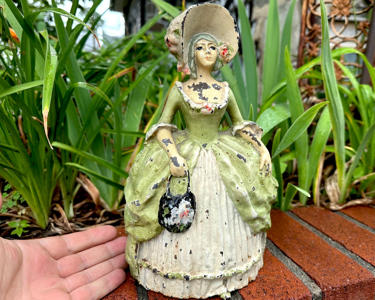 Cast Iron Door Stop, 19th Century 1800s Antique Women Flower Maiden ...