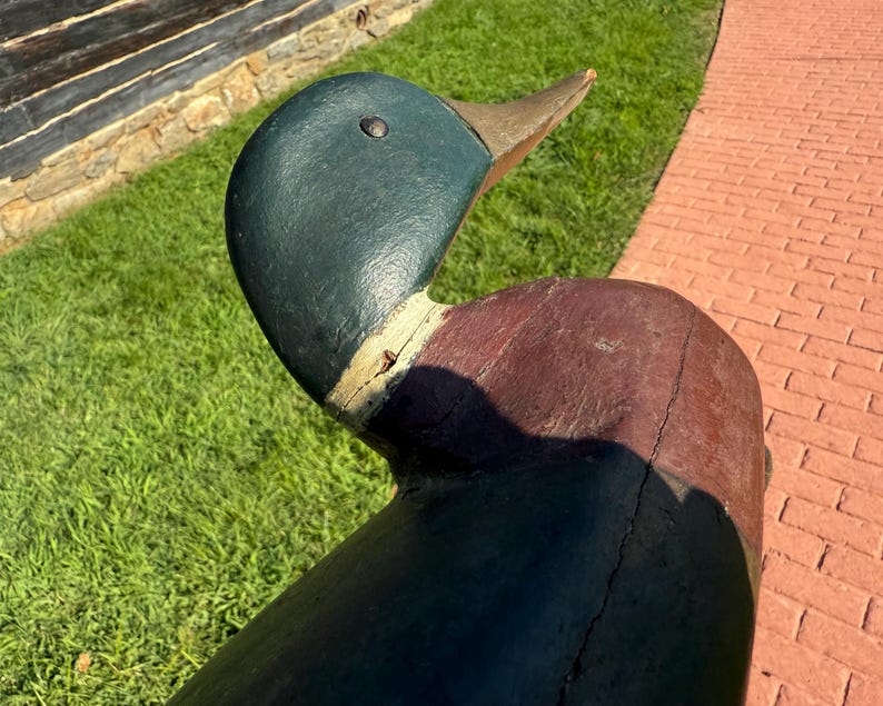 Antique Harry Shourds Duck Decoy: Carved Wooden Folk Art, Rustic ...
