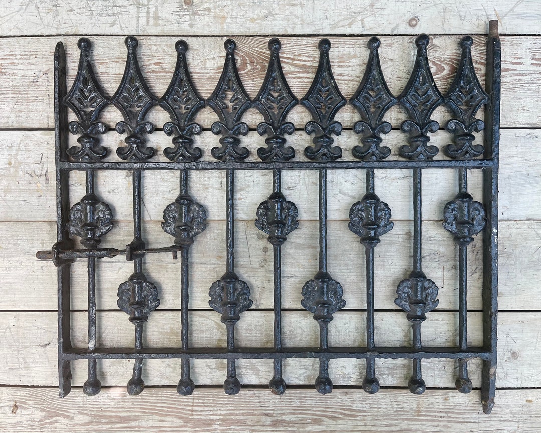 Antique Iron Spiked Gate With Latch 1800s Victorian Window - Etsy