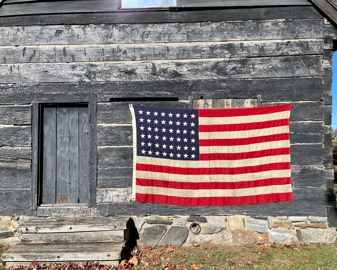 Antique American Flag HUGE 94'' X 59'' Rare - Etsy