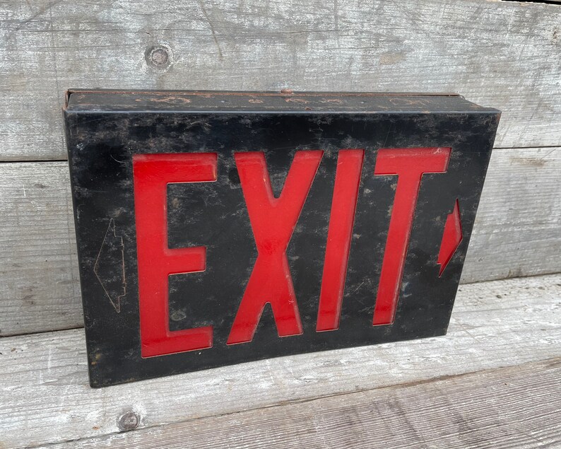 Vintage Exit Sign Metal Theater Sign Wall Hanging Exit Sign - Etsy