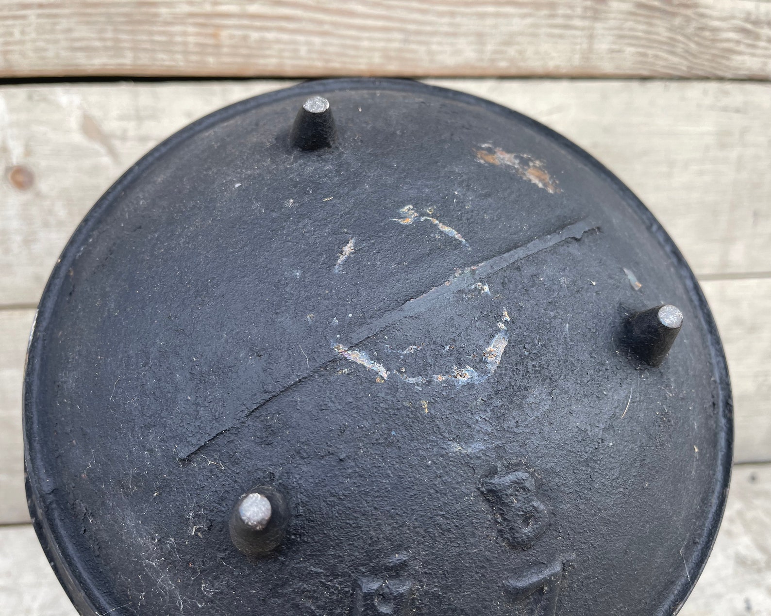 Rare Antique Cast Iron Cauldron HB Makers Mark 3 Legged | Etsy