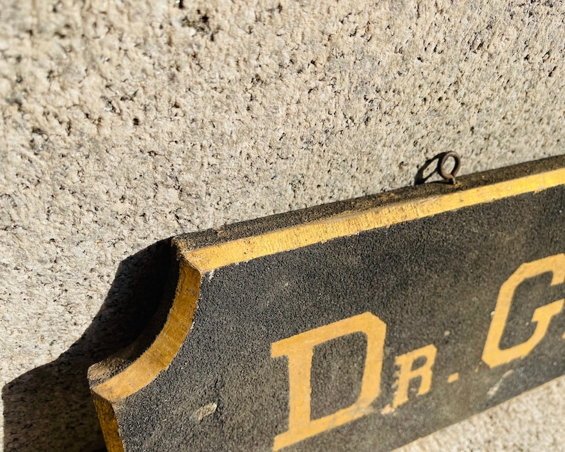 Antique Wooden Smaltz Paint Sign Dr. G. F. PECK 1800s Gold - Etsy