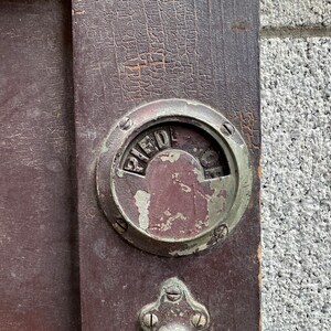 Antique Bathroom Stall Door With Rare Hardware, Occupied Open Latch ...