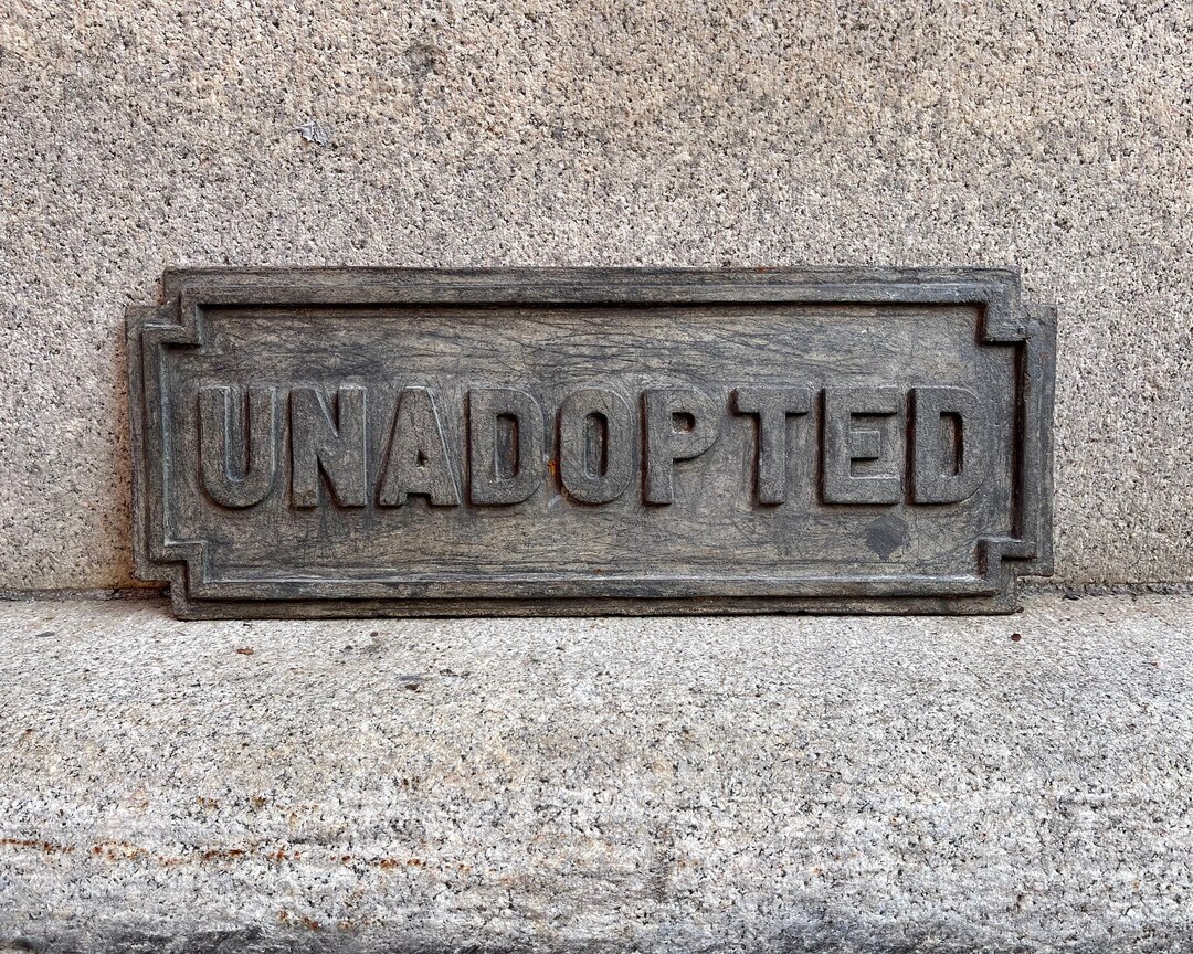 Vintage Road Sign, Unadopted Road Sign, Cast Iron Sign, European Road ...