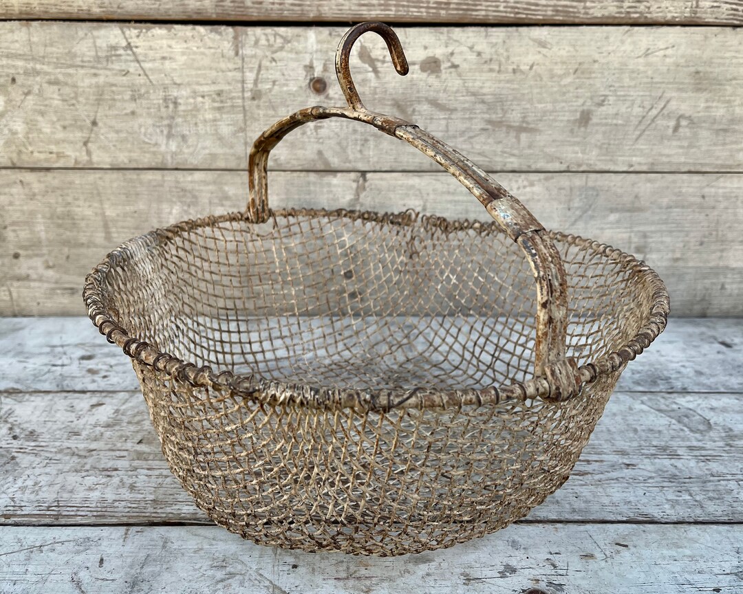 Antique Wire Basket, Gold Miners Sifting Panning Basket, Primitive ...