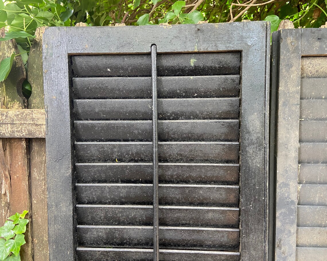 Antique Shutters Wooden Louvered Shutter Doors Room Divider | Etsy