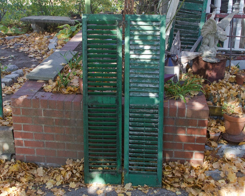 Antique Wooden Shutters with Original Hardware Rustic Wood | Etsy