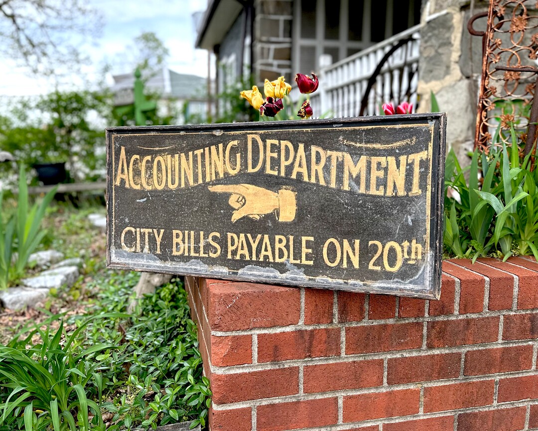 ACCOUNTING DEPARTMENT Antique Sign, 1800s Sand Smaltz Gold Paint, EARLY ...