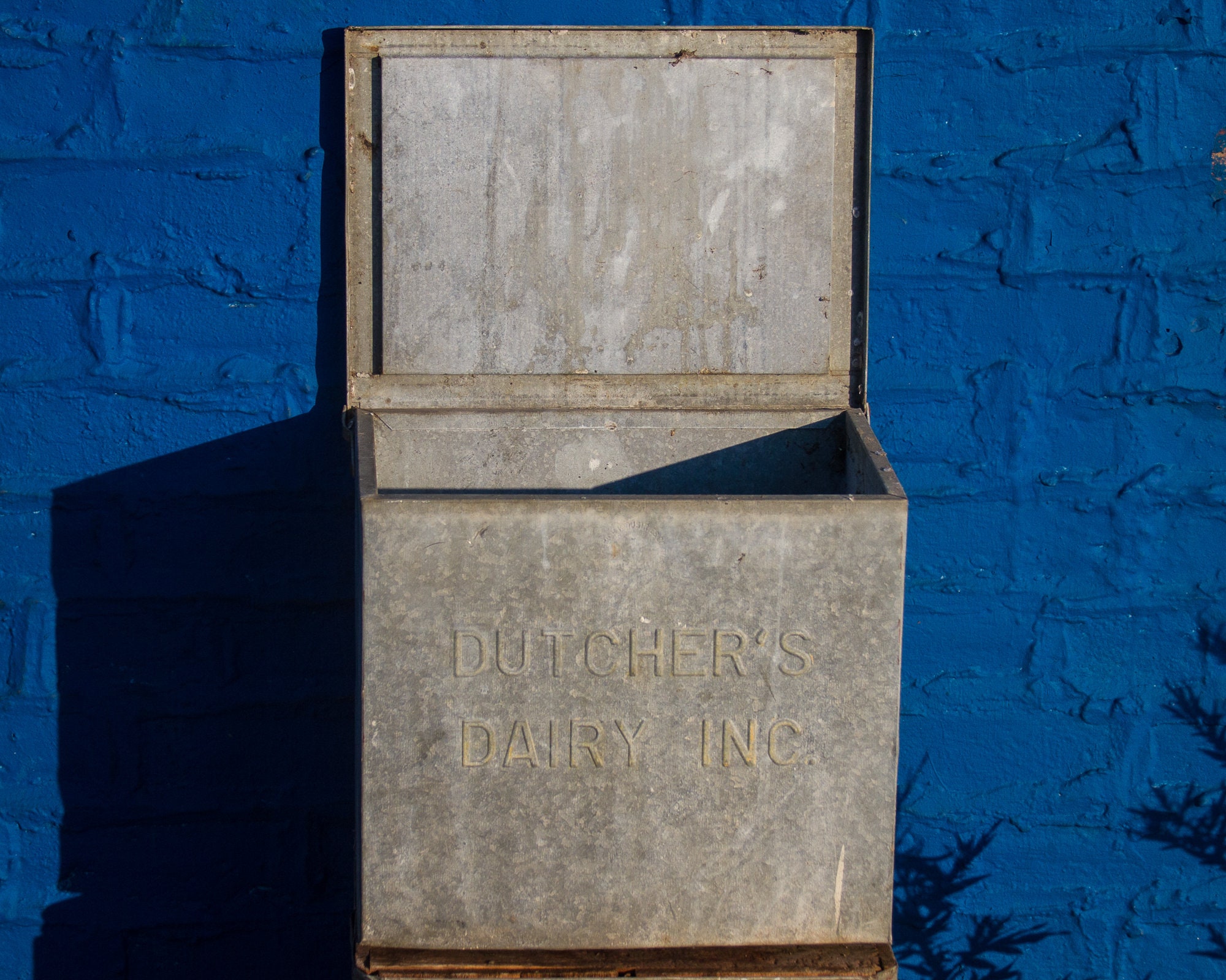 Vintage Milk Box Antique Milk Box Galvanized Milk Box DUTCHERS - Etsy