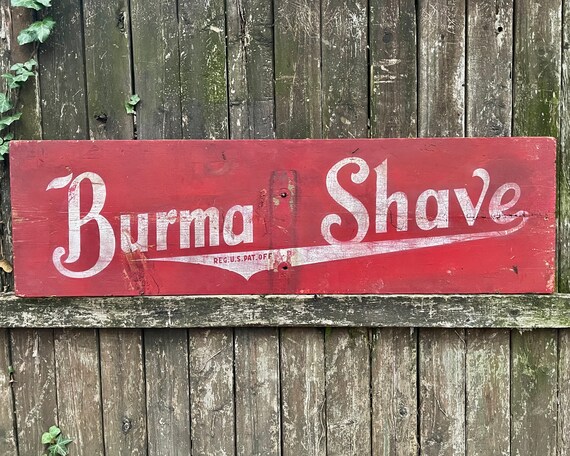 Antique Wooden Burma Shave Sign Trade Sign Old Mustard Paint - Etsy