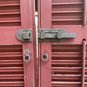 Large Antique Shutters Vintage Pair of Shutters Rustic RED PAINTED ...