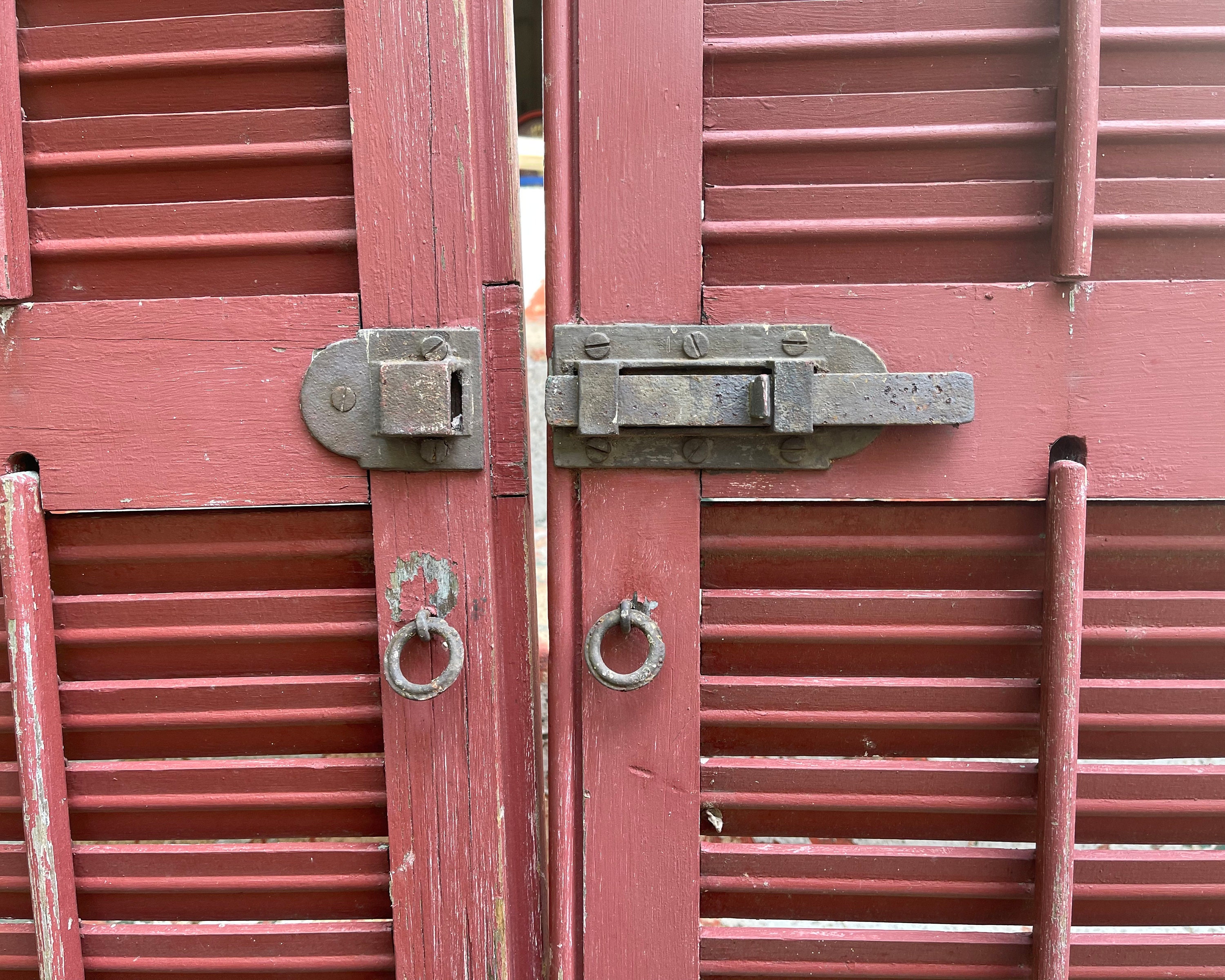 Large Antique Shutters Vintage Pair of Shutters Rustic RED | Etsy