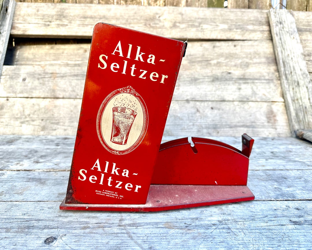 Vintage Alka Seltzer Tape Dispenser Store Display, Tin Sign, Early ...