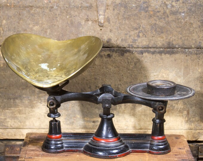 Antique Cast Iron Scale With Brass Tray Early 1900s General Store ...
