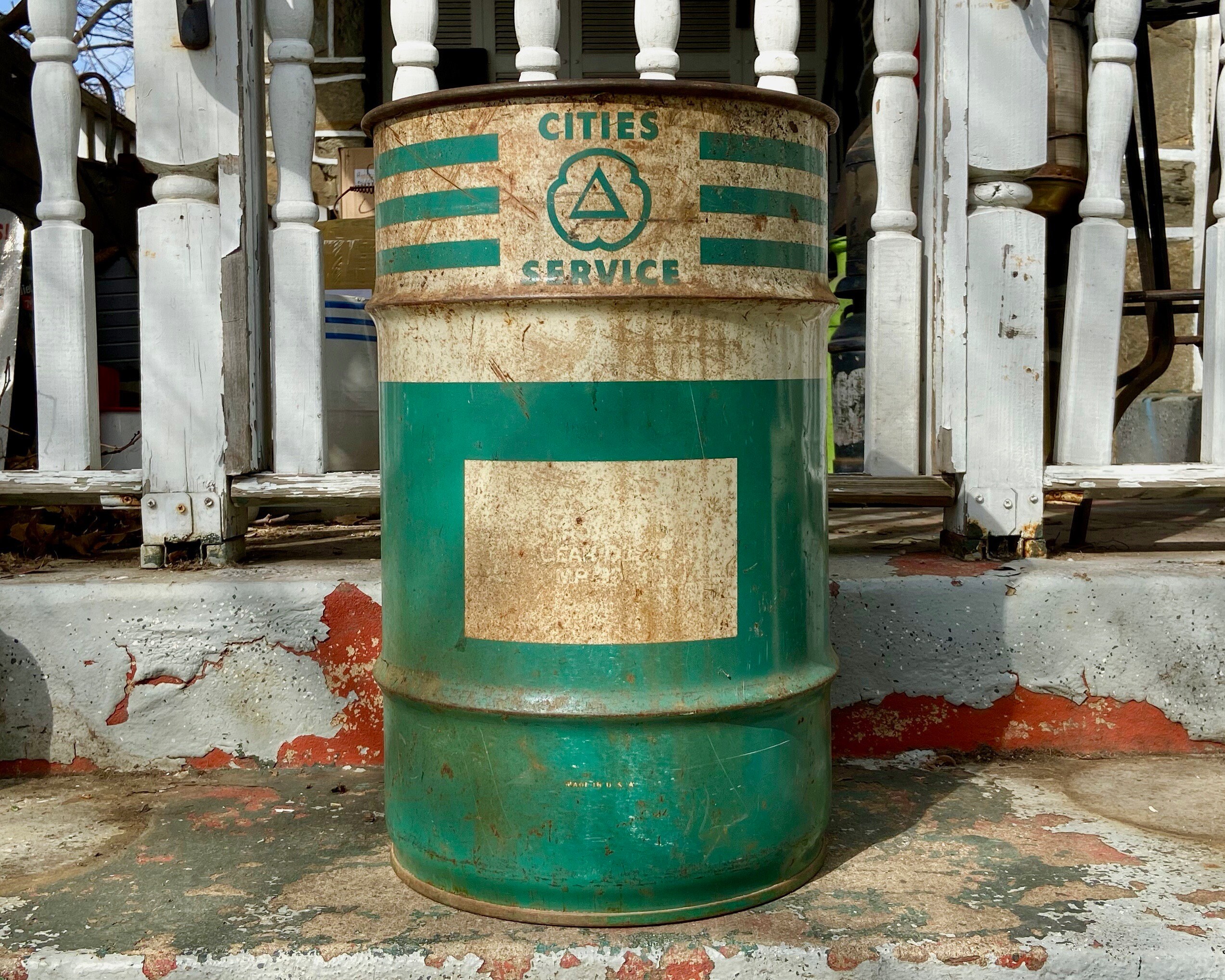 Vintage Cities Service Oil Drum Trash Can Oil Can Advertising | Etsy