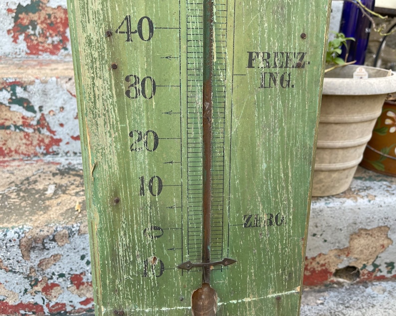 Pearon's Drug Store Large Antique Wooden Thermometer Trade Sign 4 FT ...