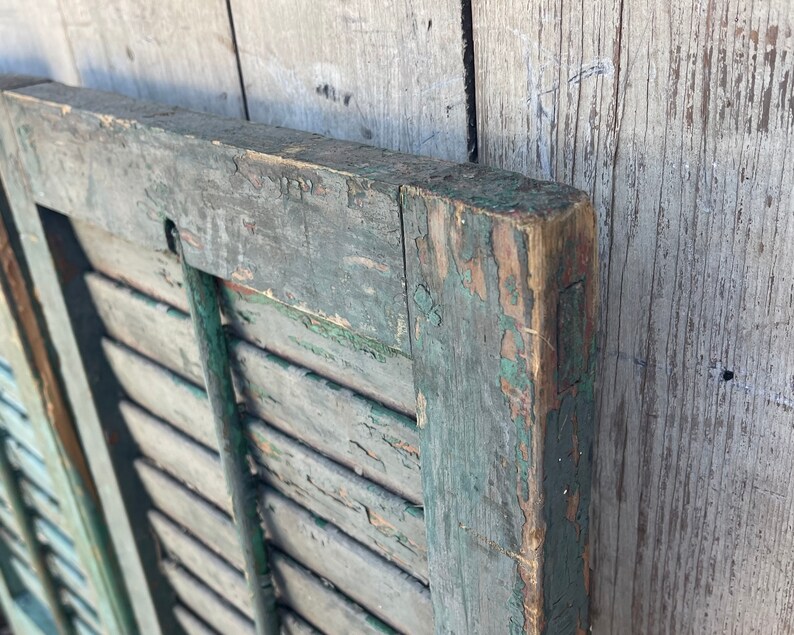 Large Antique Shutters Vintage Pair of Shutters Rustic GREEN - Etsy